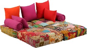 2-místná rozkládací pohovka Hudson s textilním čalouněním | patchwork