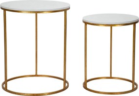 Sada odkládacích stolků Xaviere 52 cm zlatá / bílá