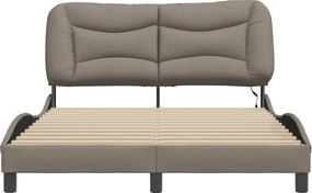 Rám postele s LED bez matrace Hvar Taupe 120x200 cm Látka 3213694