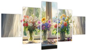 Obraz - Kytice u okna (125x70 cm)