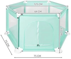 ISO Textilní ohrádka pro děti 115 x 65 cm, mentolová, 8492