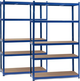 Dílenský regál Wiltec – 120 × 50 × 200 cm, 175 kg, modrá (64871)