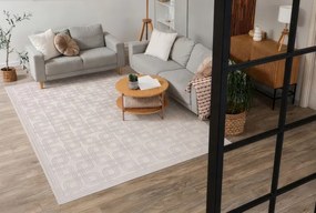 Koberec AURA J2556A krémový / světle šedý
