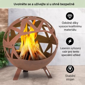 Blumfeldt Colima, ohniště, Ø 66 cm, kulovité, rošt na dřevěné uhlí, popelník