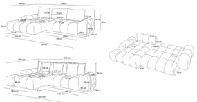 Tmavě modrá žinylková rozkládací/s úložným prostorem rohová pohovka (levý roh/s lenoškou) Everest – Bobochic Paris