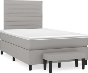 Box spring postel s matrací světle šedá 120 x 200 cm textil 3136661