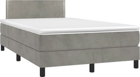 Box spring postel s matrací světle šedá 120x190 cm samet 3269831