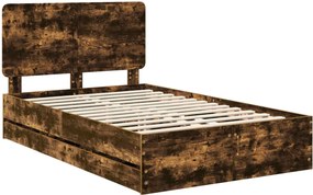 Rám postele s čelo Kouřový dub 120 x 200 cm Inženýrské dřevo 3412613