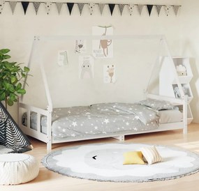 vidaXL Dětská postel 90 x 200 cm masivní borové dřevo [834453] Barva: Bílá
