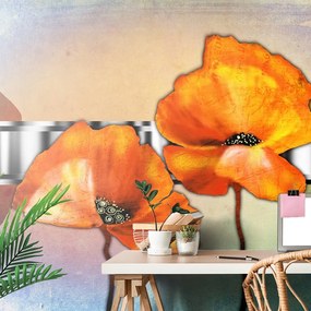 Samolepící tapeta květiny v orientálním stylu - 300x200 cm