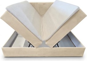 Čalouněná postel boxspring FORENA 180x200 cm tmavě zelená Matrace: Matrace Bonell pružinová