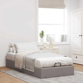 Osmanský rám postele bez matrací taupe 90x200 cm textil 3310851