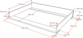 Přebalovací pult (hloubka vhodné komody 55 cm) v dekoru ořechu v tmavě přírodní barvě Ilyas – Vipack