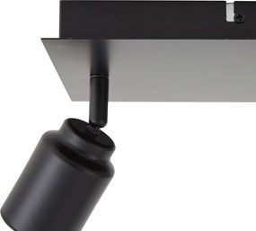 Moderní černé čtvercové 3-světelné koupelnové bodové svítidlo IP44 - Ducha