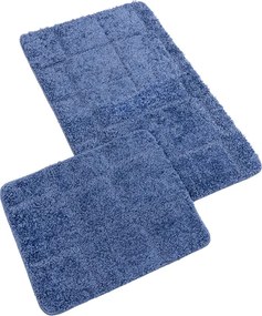 Bellatex koupelnové předložky BANYSILVER bez výkroje sada 60x100, 60x50 cm Modrá