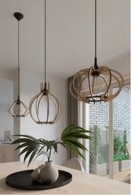 Lustr SOLLUX Arancia E27 1x60W bez zdroje SL.0391 přírodní dřevo