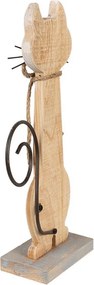 Dřevěná dekorativní figurka kočka - 21*8*38 cm