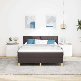 Postel s boxspringem s čelo Tmavě hnědá 160 x 200 cm textil 3339010