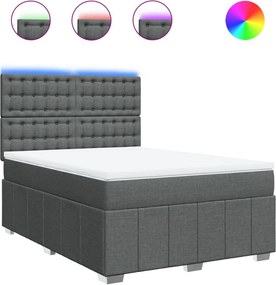 Box spring postel s matrací tmavě šedá 160x200 cm textil 3294034