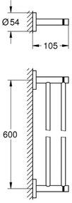 GROHE 41203DC0 - Dvouramenný držák na ručníky START 654 mm nerez