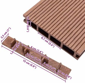 Koncové krytky 10 ks hnědé plast 149002