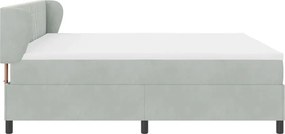 Postel s boxspringem s matrací Světle šedá 200 x 200 cm samet 3340352