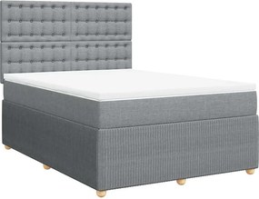 Box spring postel s matrací světle šedá 140 x 200 cm textil 3294393