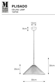 Markslöjd 108709 - Lustr na lanku PLISADO 1xE27/40W/230V pr. 50 cm šedá