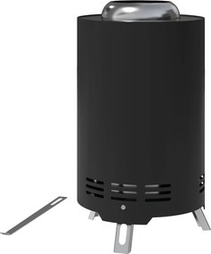 Outsunny Nerezová Ocel Fire Pit Ø16x25cm s Pokerem Bezdečný Oheň pro Zahradu, Balkón, Terasu, Outdoor BBQ Kempování Černá | Aosom