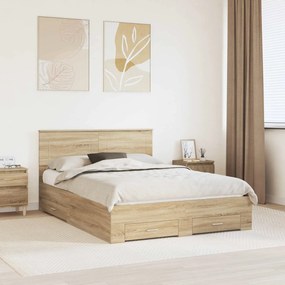 Rám postele s čelo Sonoma dub 140 x 190 cm Kompozitní dřevo 3408256