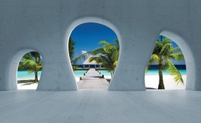 Fototapeta - Pohled na Maledivy (254x184 cm)