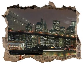 Wallmuralia Fototapeta díra na zeď 3D New York noc 95x64 cm