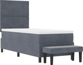 Postel s boxspringem s čelo Tmavě šedá 200 x 80 cm samet 3344541