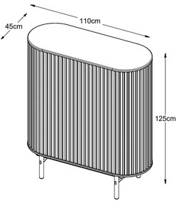 Designová skříňka Wally 125 cm přírodní dub
