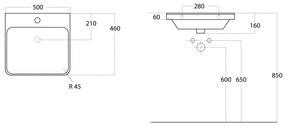 Sapho Sapho, Koupelnový set THEIA 50, bílá, KSET-067