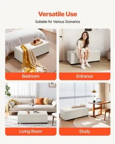 Úložný taburet VEVOR, 1060 × 360 × 240 mm – 1100 × 400 × 400 mm