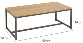 Konferenční stolek v přírodní barvě 50x100 cm – Casa Selección