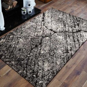 DY Šedý koberec s mramorovým vzorem Panamero 04 Rozměr: 60x100 cm