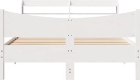 Rám postele s čelem bílý 150x200 cm masivní borovice 3307042