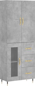 Skříň highboard betonově šedá 69,5x34x180 cm kompozitní dřevo 3195943