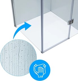 BPS-koupelny Čtvercový sprchový kout HYD-SK1390B 90x90 chrom/transparent - bez vaničky