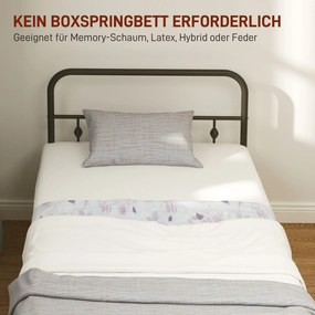 HOMCOM Rám postele pro matraci 200 x 90 cm, skládací rám postele, kovová postel vysoká 82,5 cm, kovový rám postele z kovu, do ložnice, pokoj pro host…