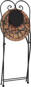 Mozaikový bistro set terakotový železo a keramika 3216352