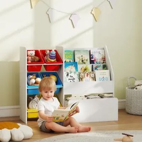 AIYAPLAY úložný nábytek pro děti, úložný box na hračky s 6 vyjímatelnými boxy a velkou pojízdnou krabicí, 100x30x80 cm, vícebarevný