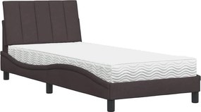 Postel s matrací Hanko tmavě hnědá 90 x 190 cm textil 3310499