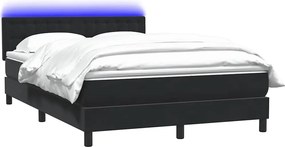 Box spring postel s matrací a LED černá 160x210 cm samet 3317273