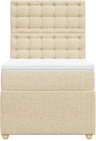 Box spring postel s matrací krémová 100 x 200 cm textil 3291986