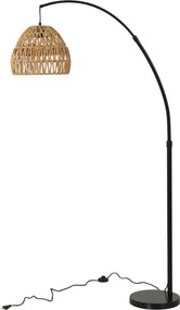 HOMCOM oblouková stojací lampa s dvojitým stínidlem, černá