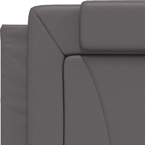 Postel Viana s matrací šedá 80 x 200 cm umělá kůže 3208757