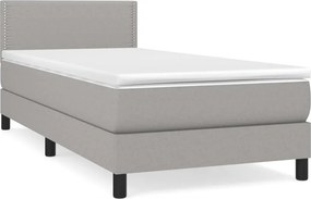Box spring postel s matrací světle šedá 90x190 cm textil 3139937